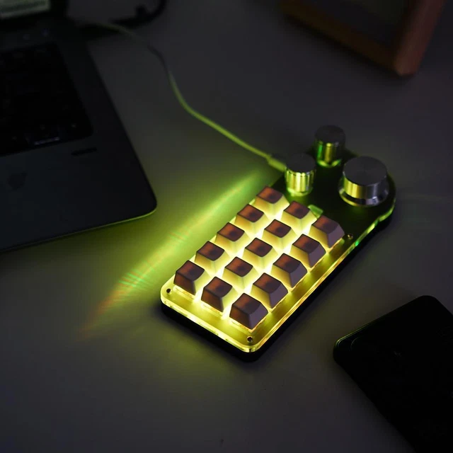 15 KEYS GAMING Keyboard, Programmable Keyboard with 3 Knobs, Mechanical ...