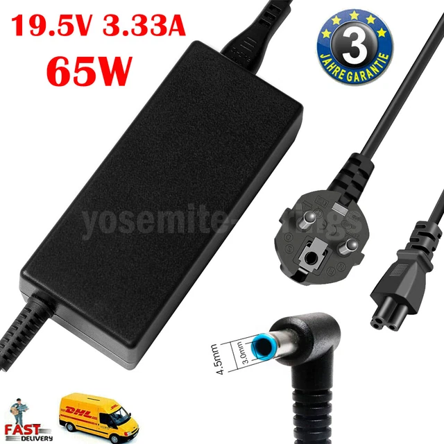 NETZTEIL LADEGERÄT LADEKABEL Adapter 65W 19.5V 3.33A Für HP Notebook 4 ...