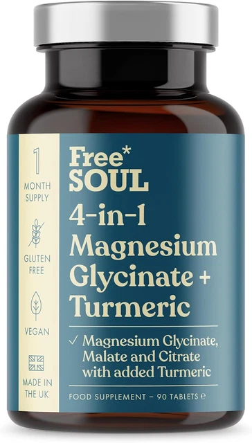 2X MAGNESIUM GLYCINATE+TURMERIC 4-in-1 Complex Triple-Strength ...