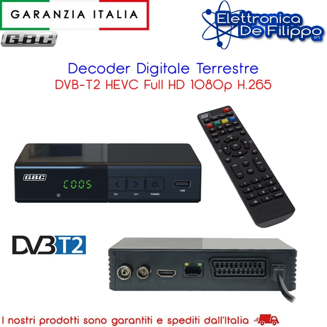 DECODER DIGITALE TERRESTRE DVB-T2 H265/HEVC Con USB e Telecomando £29.83 - PicClick UK