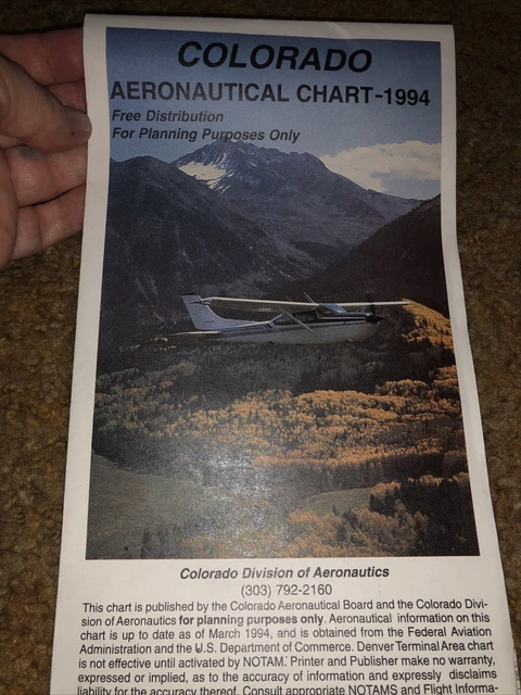 VINTAGE 1994 COLORADO Aeronautical Chart MAP Chart -Aviation EUR 12,36 ...