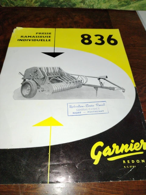 ANCIEN PROSPECTUS PRESSE 836 GARNIER REDON MACHINE AGRICOLE EUR 5,90 ...