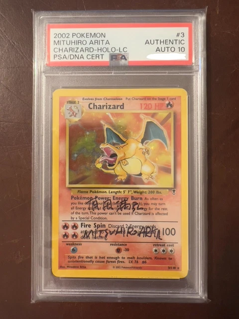 PSA10 CHARIZARD DOUBLE Signed by MITSUHIRO ARITA holo Pokemon Card EUR ...