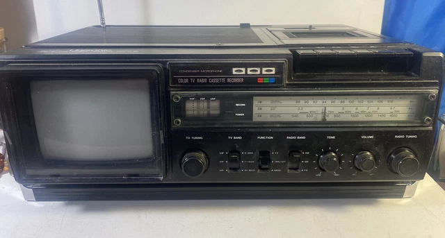 VINTAGE UNISONIC COLOR TV, Radio, Cassette, Recorder Combination Model ...