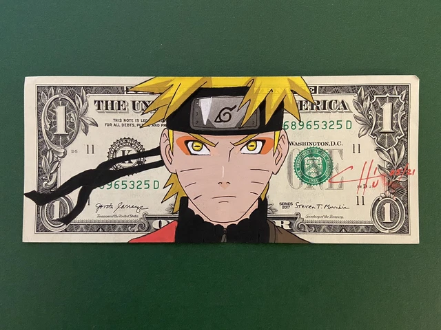 NARUTO SAGE MODE Naruto Shippuden Dollar Bill Art Original painting ...