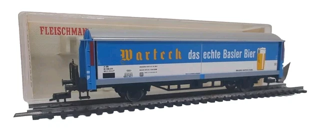FLEISCHMANN HO 5337 Wartec Basel Bier Sliding Door LWB Freight Wagon ...