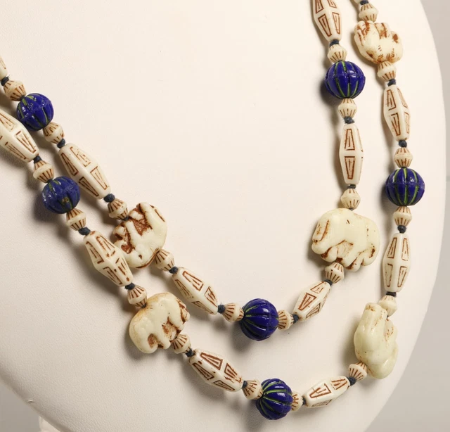 NEIGER BROTHERS- EGYPTIAN Revival - Uranium Glass - Art Deco Necklace ...