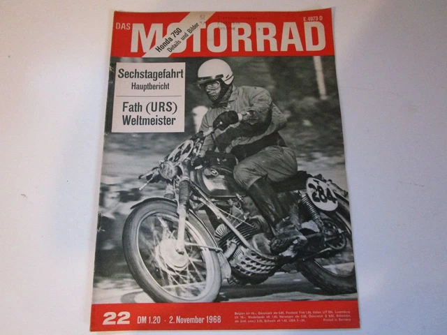 MOTORRAD 22/1968, HELMUT Fath auf URS Weltmeister EUR 1,00 - PicClick DE