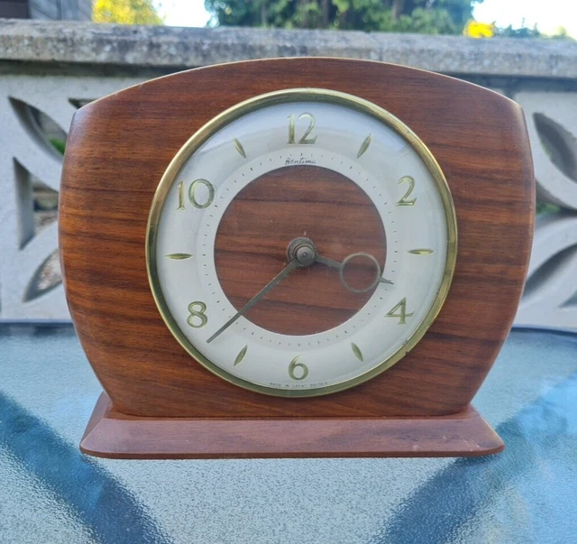 ANTIQUE VINTAGE BENTIMA Manual Teak Wood Brass Mantel Clock £13.20 - PicClick UK