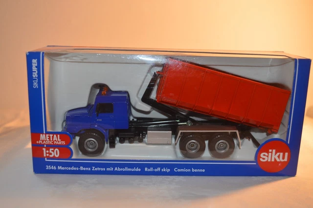 SIKU 3546 - Mercedes-Benz Zetros mit Abrollcontainer, neu in OVP, 1:50 ...