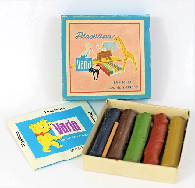 DDR ORIGINAL MODELLIERMASSE Plastilina Plastilline VEB Varia Mügeln ...