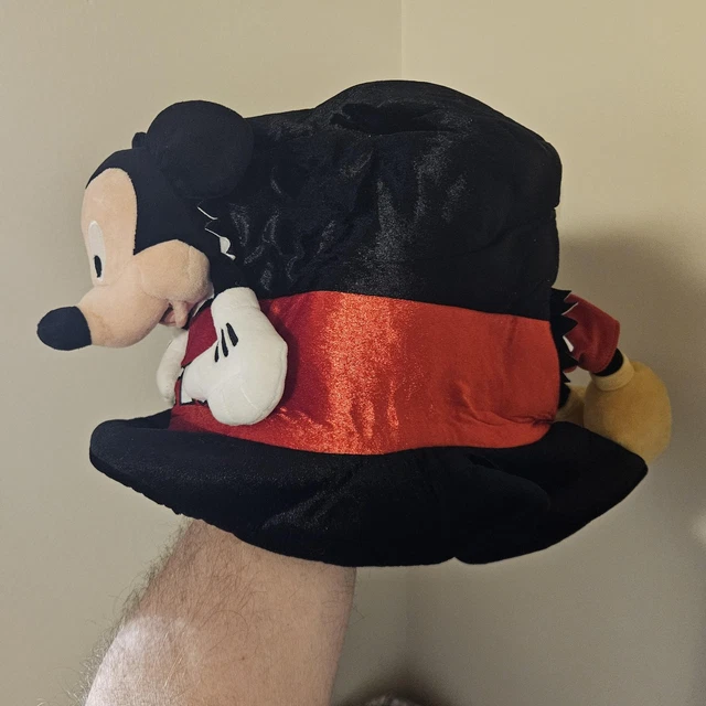 DISNEY PARKS MICKEY Mouse Hat Top Hat Fitted One Size Crash Thru Plush ...