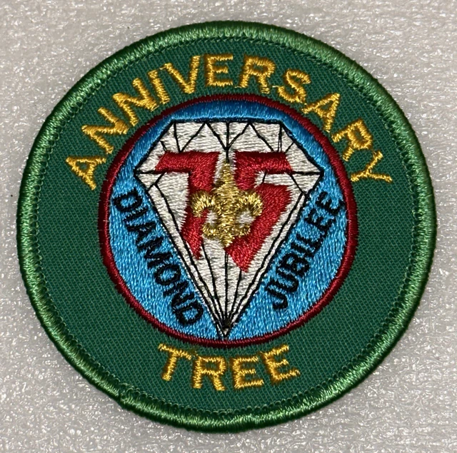 VINTAGE NEW BSA 75th Diamond Jubilee ANNIVERSARY TREE Boy Scouts Patch ...