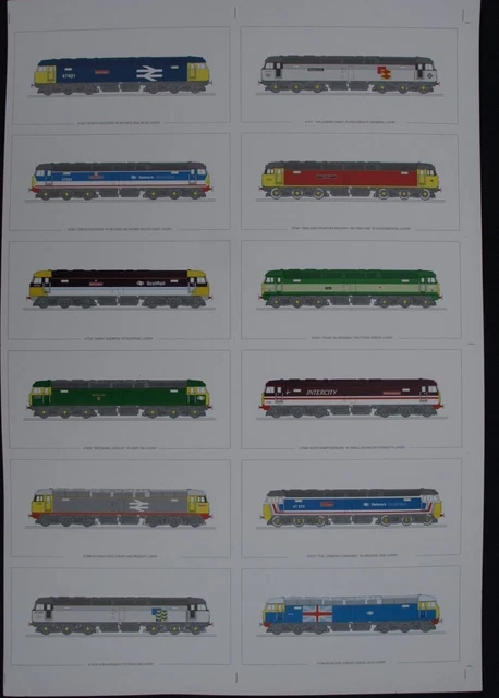 VINTAGE BRITISH RAIL Class 47 Livery Poster - 12 Different - From the ...