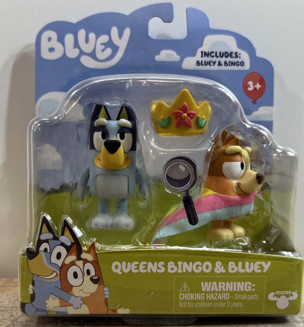 BLUEY QUEENS BINGO & Bluey 2.5 inch Figures Set Moose Toys - NEW EUR 17 ...