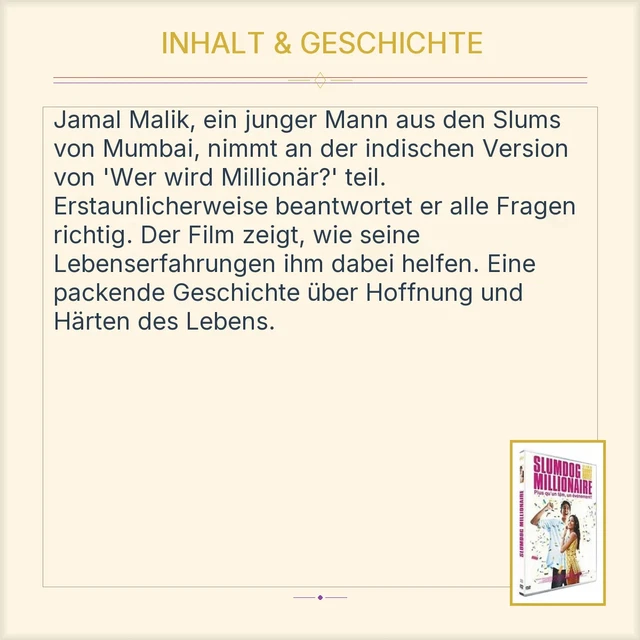 SLUMDOG MILLIONAIRE DVD Drama Dev Patel Freida Pinto Deutsch Englisch ...