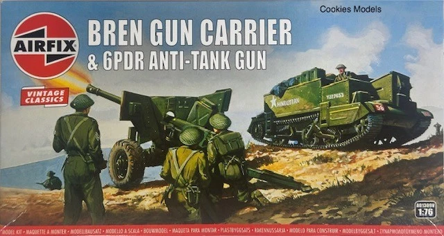 AIRFIX BREN GUN Carrier And 6PDR Anti-Tank Gun 1/76 Scale Model Kit ...