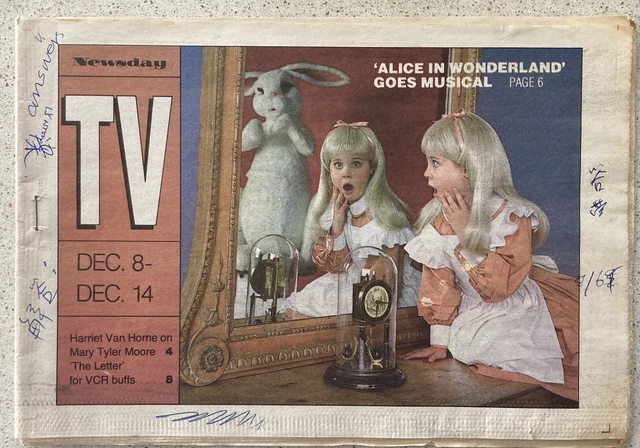 NATALIE GREGORY ALICE in Wonderland Local TV Guide Newsday December 8 ...