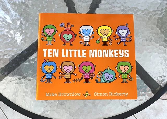 KIDS BOOK TEN Little Monkeys Mike Brownlow Numbers Counting Rhyming ...