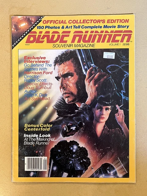 BLADE RUNNER SOUVENIR Magazine 1982 Harrison Ford w/ Centerfold Poster ...