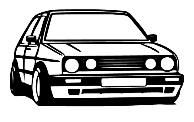 MK2 GOLF GTI Silhouette Auto Aufkleber Umriss Aufkleber Vinyl Sticker ...