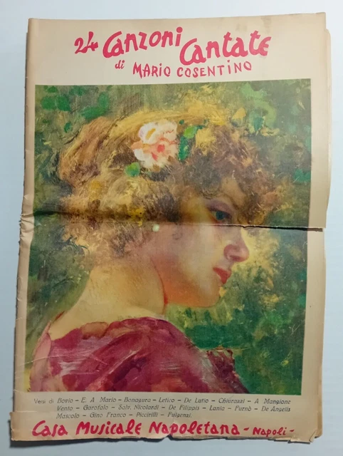 24 CANZONI CANTATE di Mario Cosentino Musica napoletana 1950 dedica ...