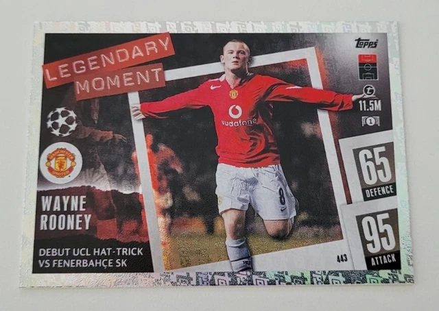 2023-24 MATCH ATTAX UEFA - Wayne Rooney Legendary Moment Card #443 Man ...