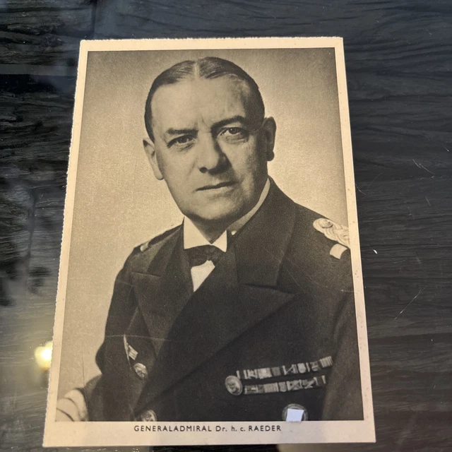 FOTO PORTRAIT KRIEGSMARINE Gereraladmiral Erich Raeder postcard size ...