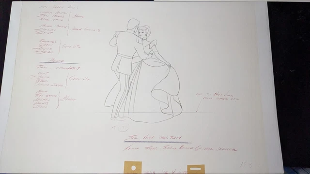CINDERELLA ANIMATION CEL Art MODEL SHEETS Disney Production Art BILL ...