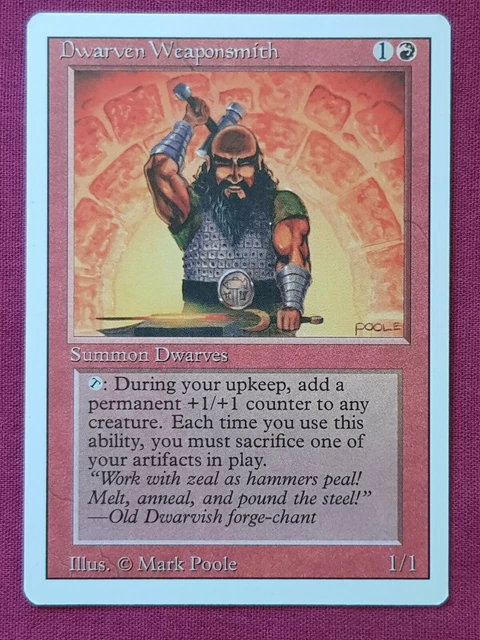 MAGIC THE GATHERING REVISED EDITION DWARVEN WEAPONSMITH red card MTG ...