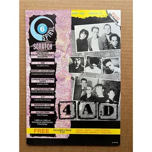 4AD SPIRAL SCRATCH Magazine June 1989 4Ad Cover With More Inside(No Cd ...
