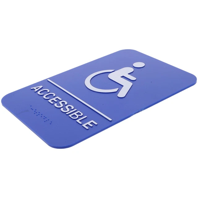 ADA WHEELCHAIR ACCESSIBLE Braille Sign - Unisex disability Stickers ...