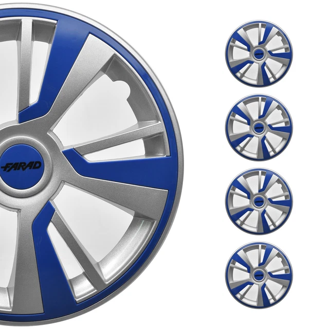 15& HUBCAPS WHEEL Rim Cover Grey with Dark Blue Insert 4pcs Set EUR 110 ...