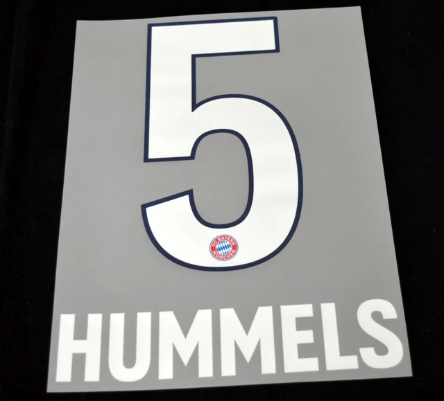 OFFICIAL BAYERN MUNICH Hummels 5 Football Name/Number Set 2018/19 Home ...
