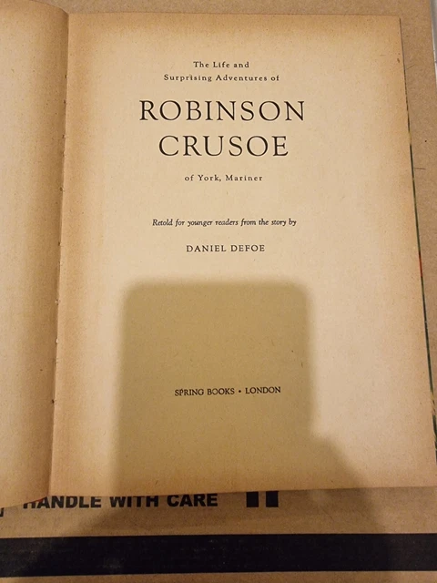 ROBINSON CRUSOE. DANIEL Defoe Childrens Picture Story Book. c1960's $12 ...