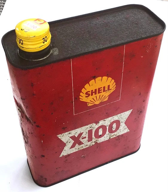 ANCIEN BIDON D’HUILE Shell X 100 Rouge Old Oil Can Alte Ölkanne EUR 30 ...