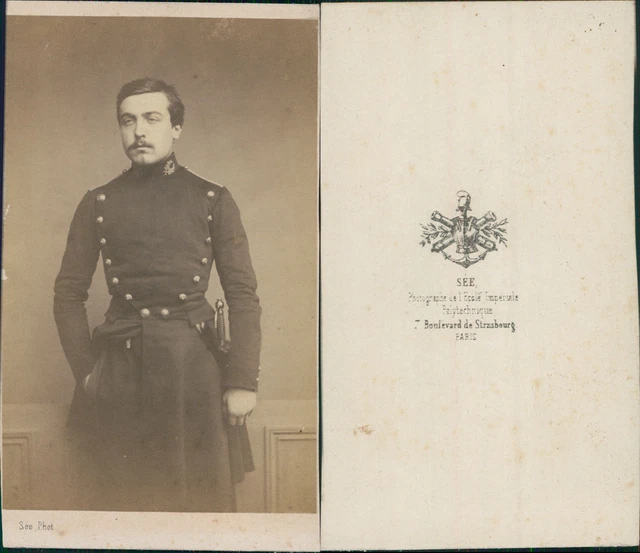 SEE, PARIS, OFFICER Vintage CDV Albumen Business Card CDV, Album Print ...