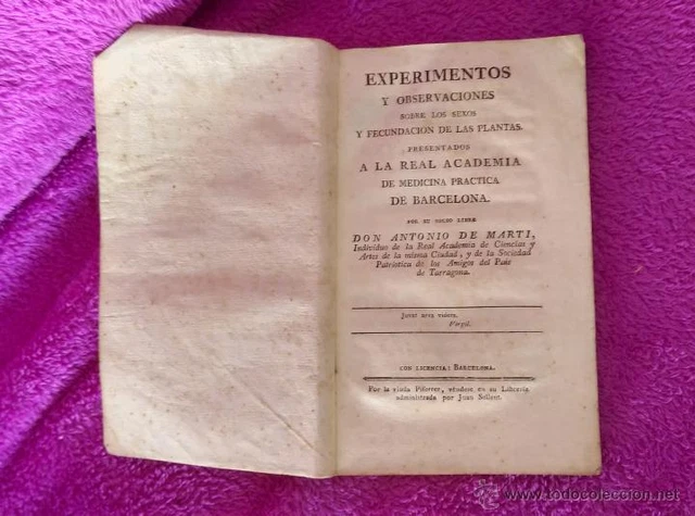 Experimentos Y Observaciones Sobre Los Sexos Y Fecundacion De Las Plantas Eur 55000 Picclick De