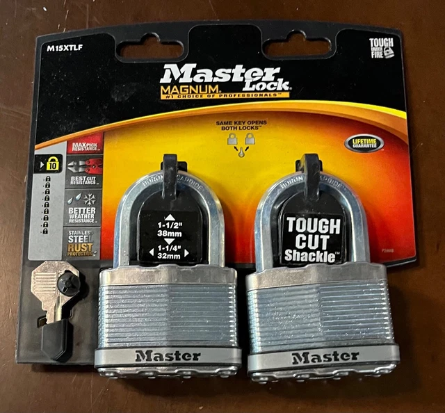 NEW MASTER LOCK 2 Pack Magnum Heavy Duty Outdoor Keyed Alike Padlocks ...