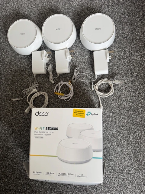 TP-LINK DECO 3.6GBPS WIFI 7 BE3600 Mesh Routers (3-pack) Dual-Band AI ...