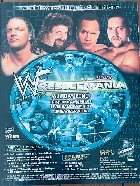 WWE WWF MAGAZINE Wrestlemania Program Wwf Axess Fan Fest 2000 4X Signed ...