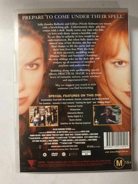 PRACTICAL MAGIC DVD Nicole Kidman Sandra Bullock Region 4 am671 £8.74 ...