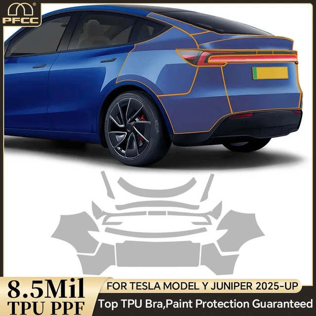 TESLA MODEL Y Juniper 2025 Rear Bumper Precut Paint Protection Film PPF ...