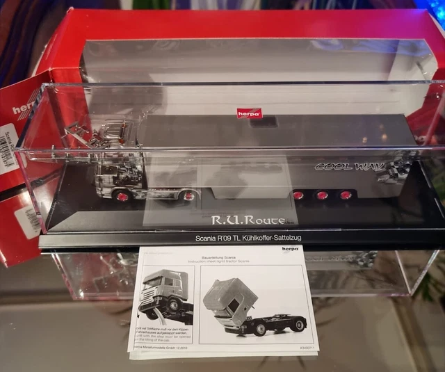 HERPA 121675 SCANIA R'09 TL Kühlkoffer-Sattelzug "R.U.Route" EUR 37,00 ...