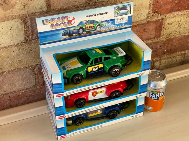 VINTAGE SET OF three large Plastic Porsche friction Desert racer cars ...