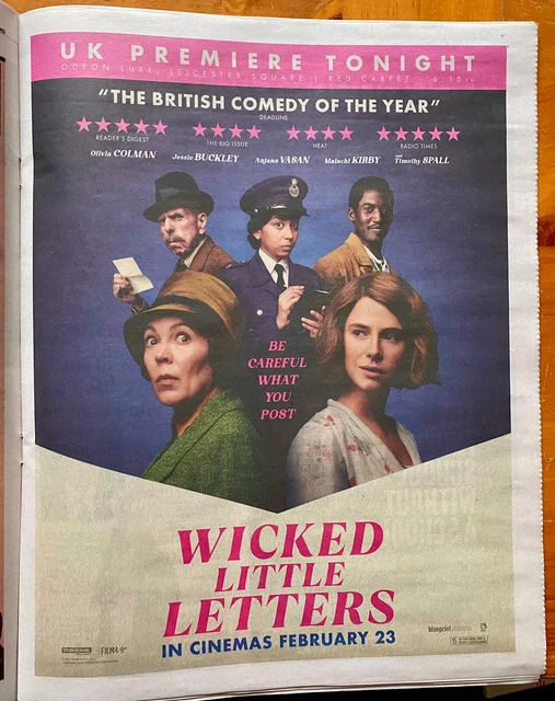 WICKED LITTLE LETTERS Olivia Colman Movie Film Newspaper Advert Full ...