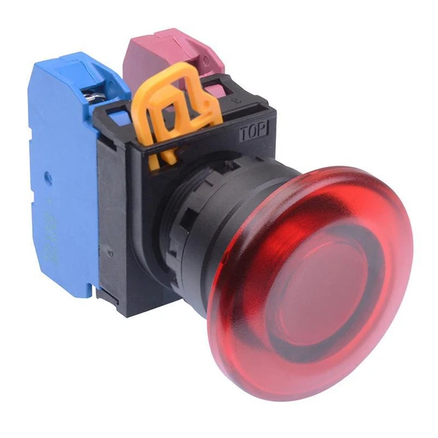IDEC RED 22MM Mushroom Momentary Push Button Switch 1NO-1NC IP65 YW1L-M4E11Q0R £16.49 - PicClick UK