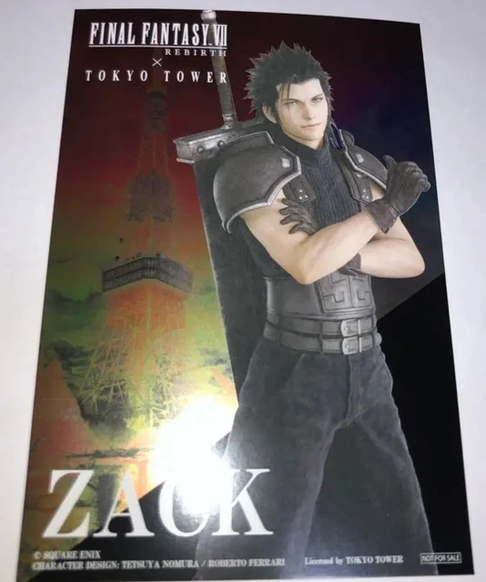 FINAL FANTASY VII REBIRTH X Tokyo Tower 2024 Zack Fair Postcard JAPAN £ ...