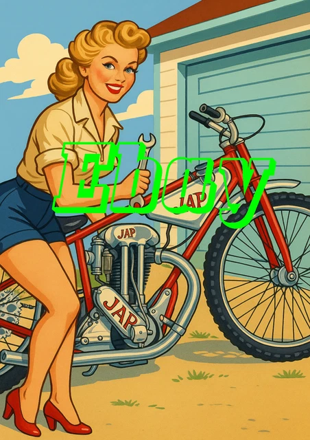 SPEEDWAY JAP RETRO Mechanic Themed A4 size poster print £2.86 - PicClick UK