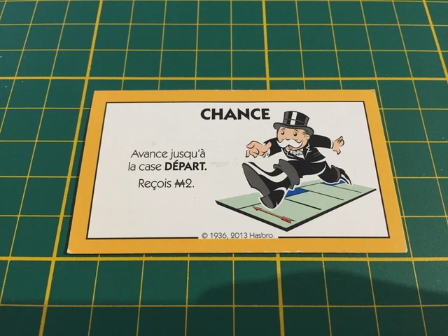 CARTE CHANCE CASE départ jeu de société Monopoly Junior Hasbro Gaming # ...